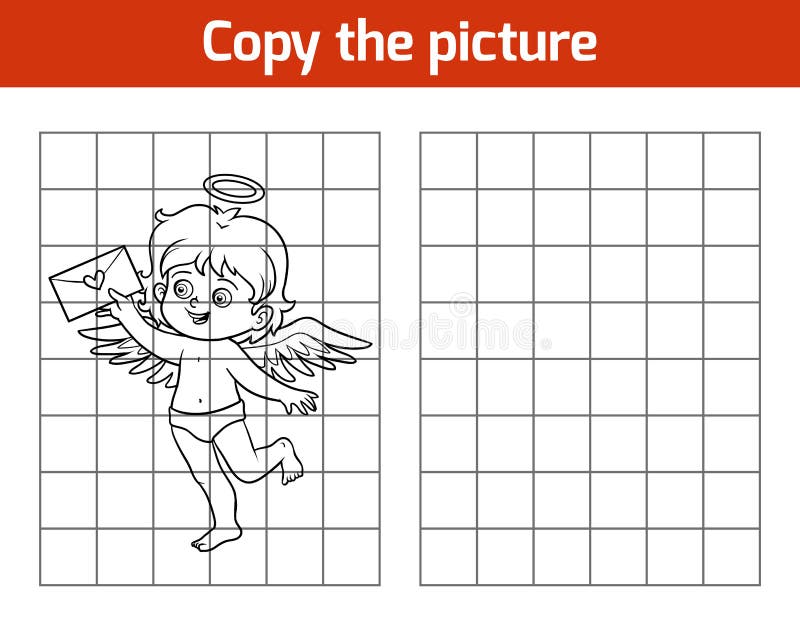 Copy the picture, Angel stock vector. Illustration of amour - 85473218