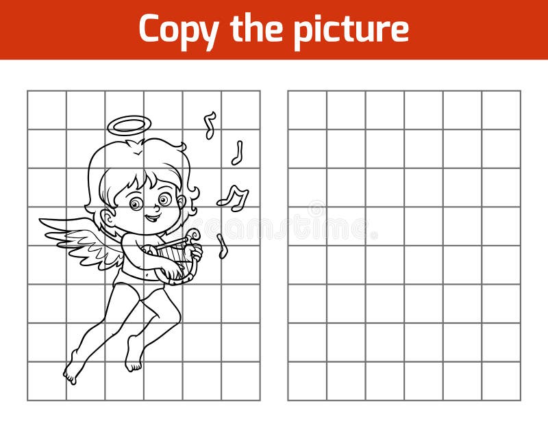 Copy the picture, Angel stock vector. Illustration of february - 85473327