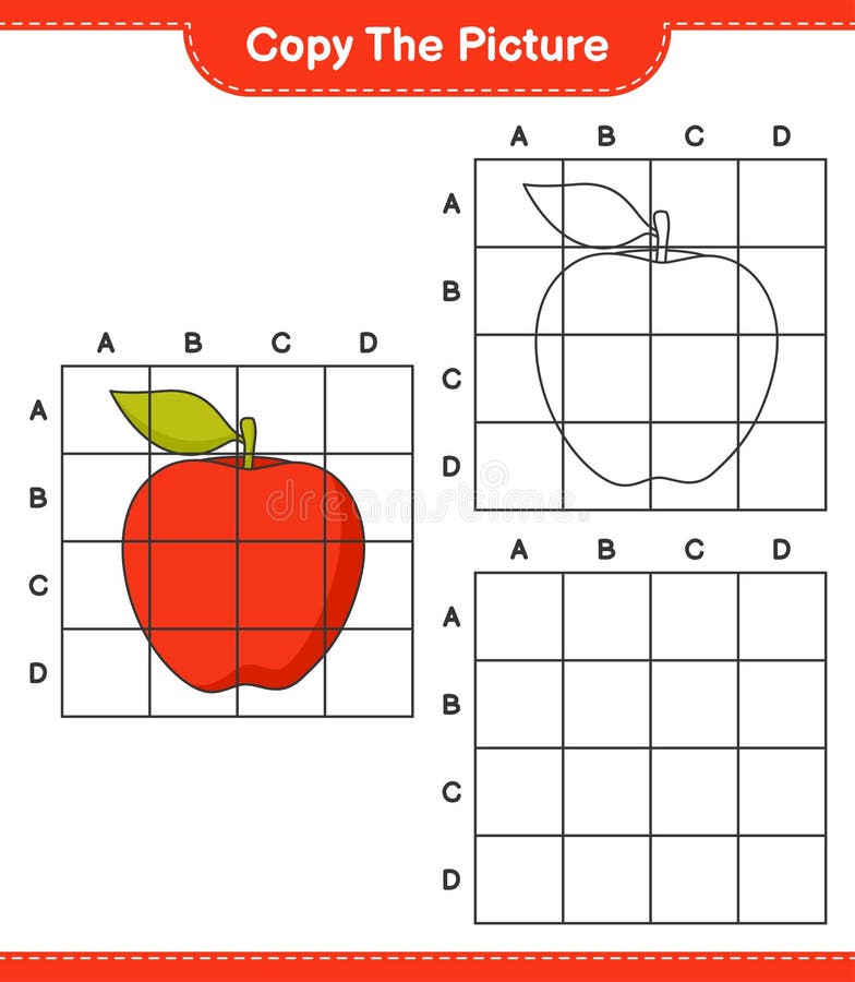 Copy the Picture, Copy the Picture of Apple Using Grid Lines ...