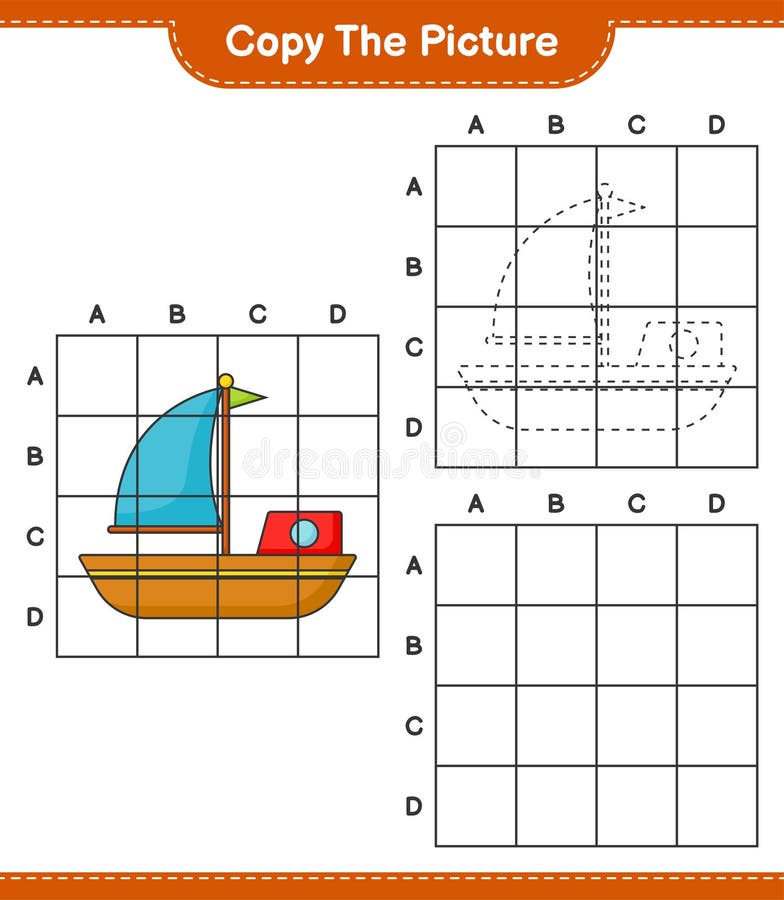 Copy the Picture, Copy the Picture of Boat Using Grid Lines ...