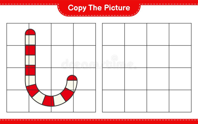 Copy the Picture, Copy the Picture of Candy Canes Using Grid Lines ...