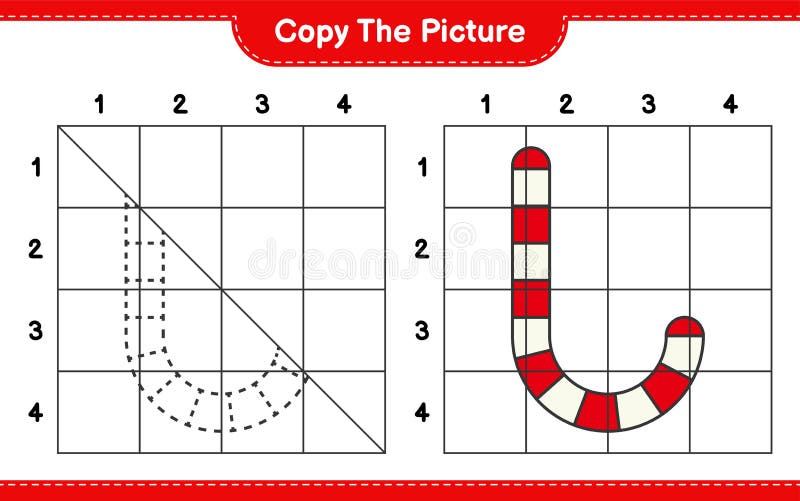 Copy the Picture, Copy the Picture of Candy Canes Using Grid Lines ...