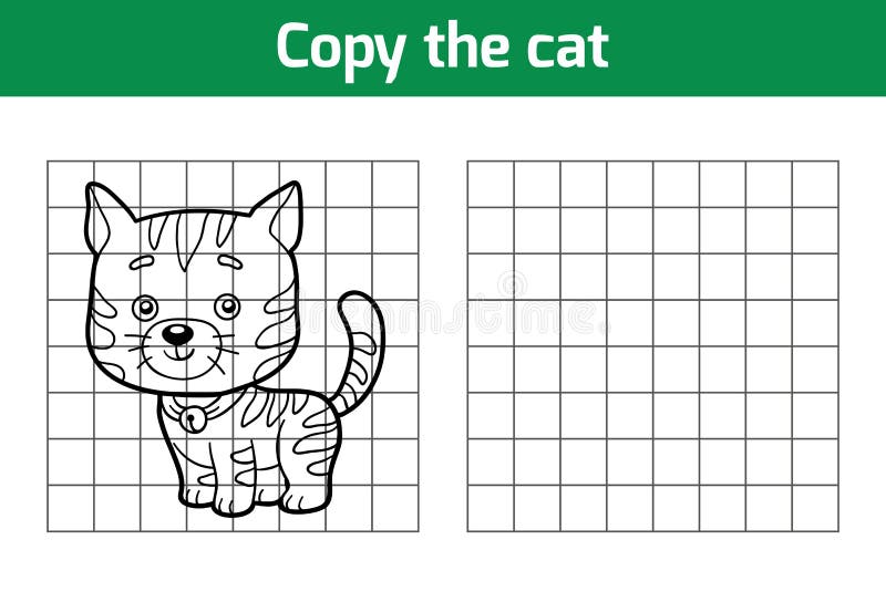 Copy the picture (cat) stock vector. Illustration of graphic - 66998536