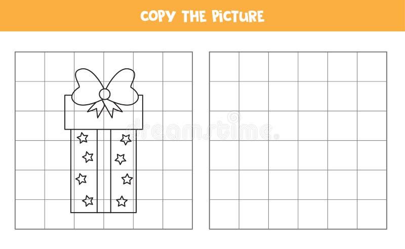 Copy the Picture. Christmas Gift Box. Logical Game for Kids Stock ...