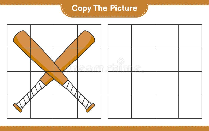 Copy the Picture, Copy the Picture of Baseball Bat Using Grid Lines ...