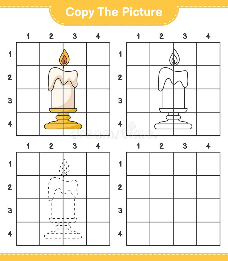 Copy the Picture, Copy the Picture of Candle Using Grid Lines ...