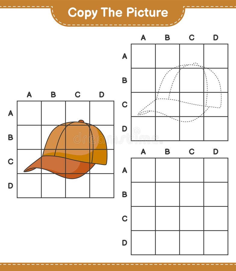 Copy the Picture, Copy the Picture of Cap Hat Using Grid Lines ...