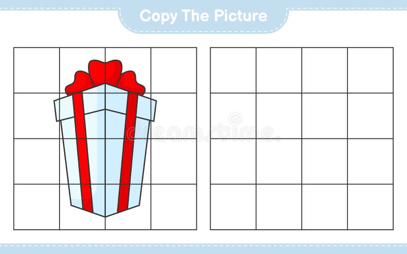 Copy the Picture, Copy the Picture of Gift Box Using Grid Lines ...