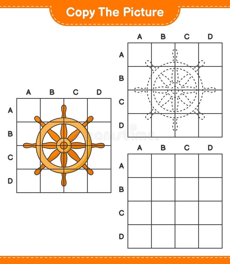 Copy the Picture, Copy the Picture of Ship Steering Wheel Using Grid ...