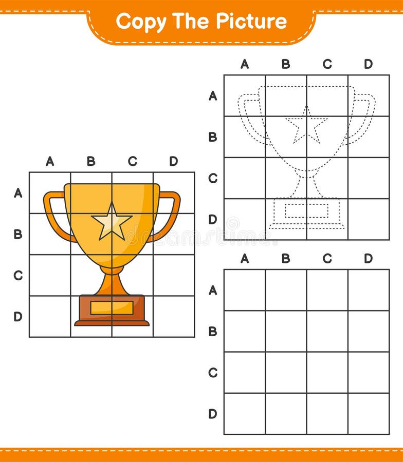 Copy the Picture, Copy the Picture of Trophy Using Grid Lines ...