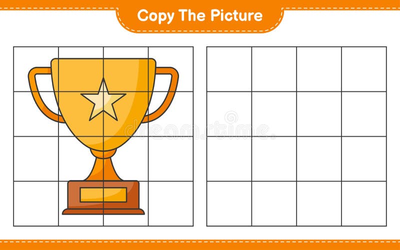 Copy the Picture, Copy the Picture of Trophy Using Grid Lines ...