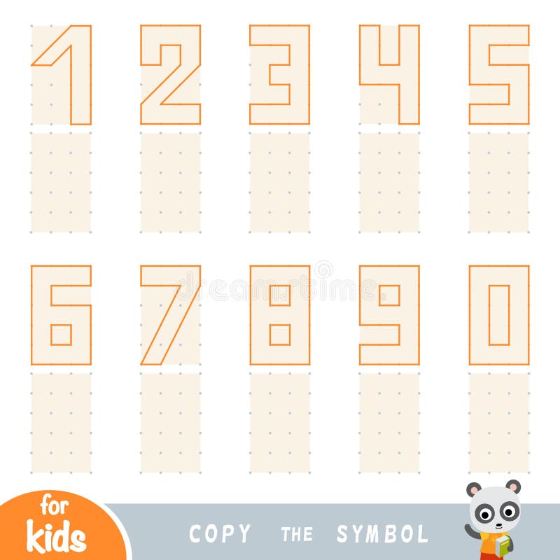 Copy the Picture, Education Game for Children. Draw Arabic Numbers ...