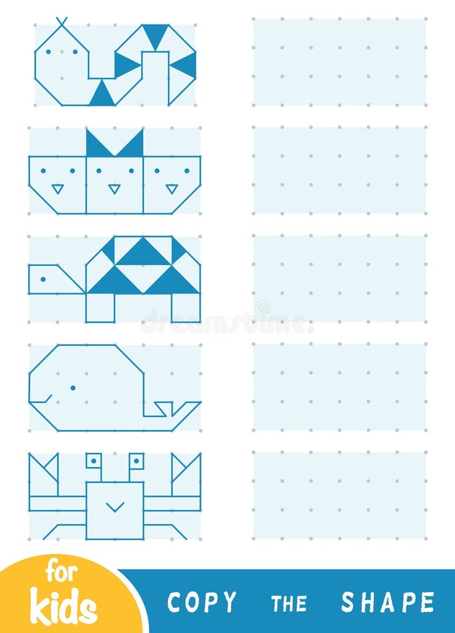 Copy the Picture, Education Game for Children. Replicate Animals by ...