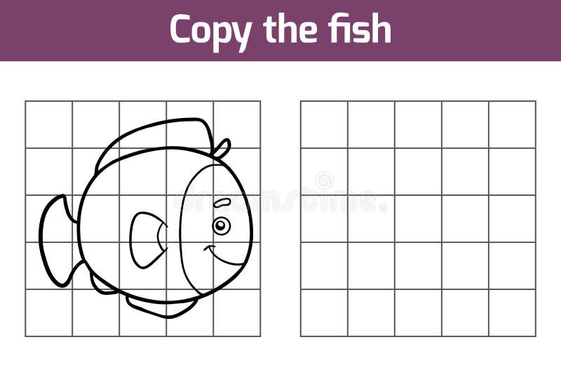 Copy the picture (fish) stock vector. Illustration of education - 66998507
