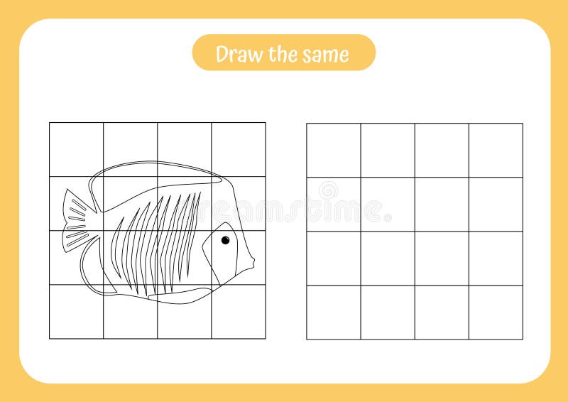 Copy the Picture of Turtle - Use the Grid and Example. Educational Game ...