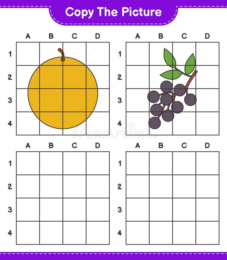 Copy the Picture, Copy the Picture of Fruits Using Grid Lines ...