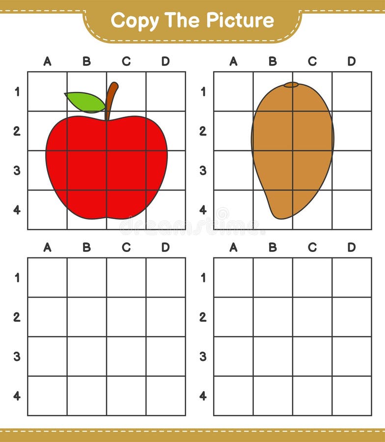 Copy the Picture, Copy the Picture of Fruits Using Grid Lines ...