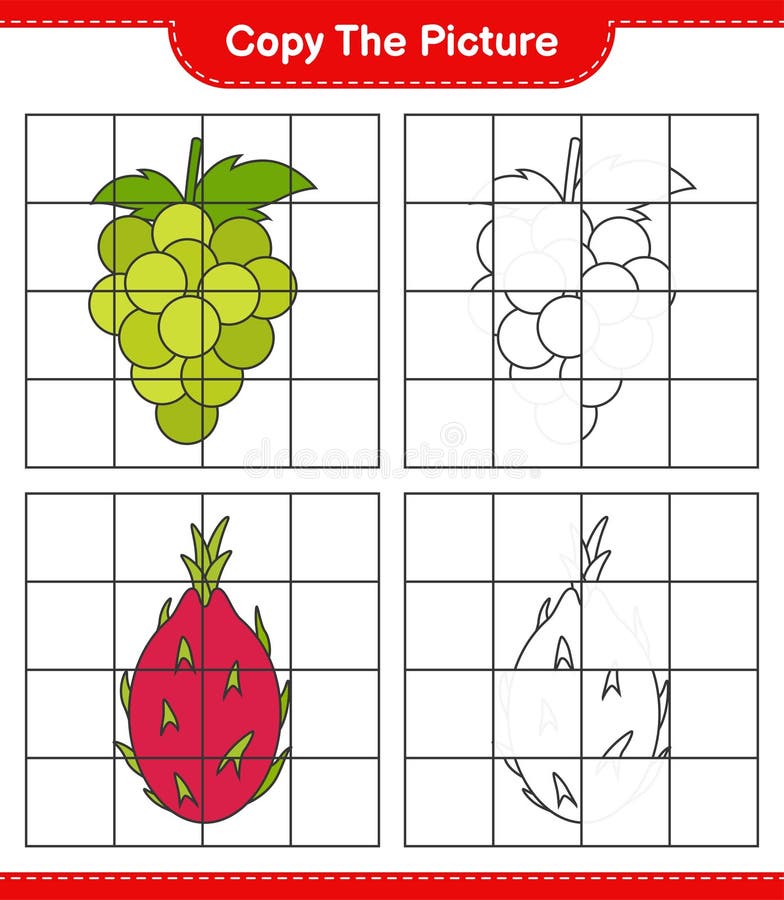 Copy the Picture, Copy the Picture of Fruits Using Grid Lines ...