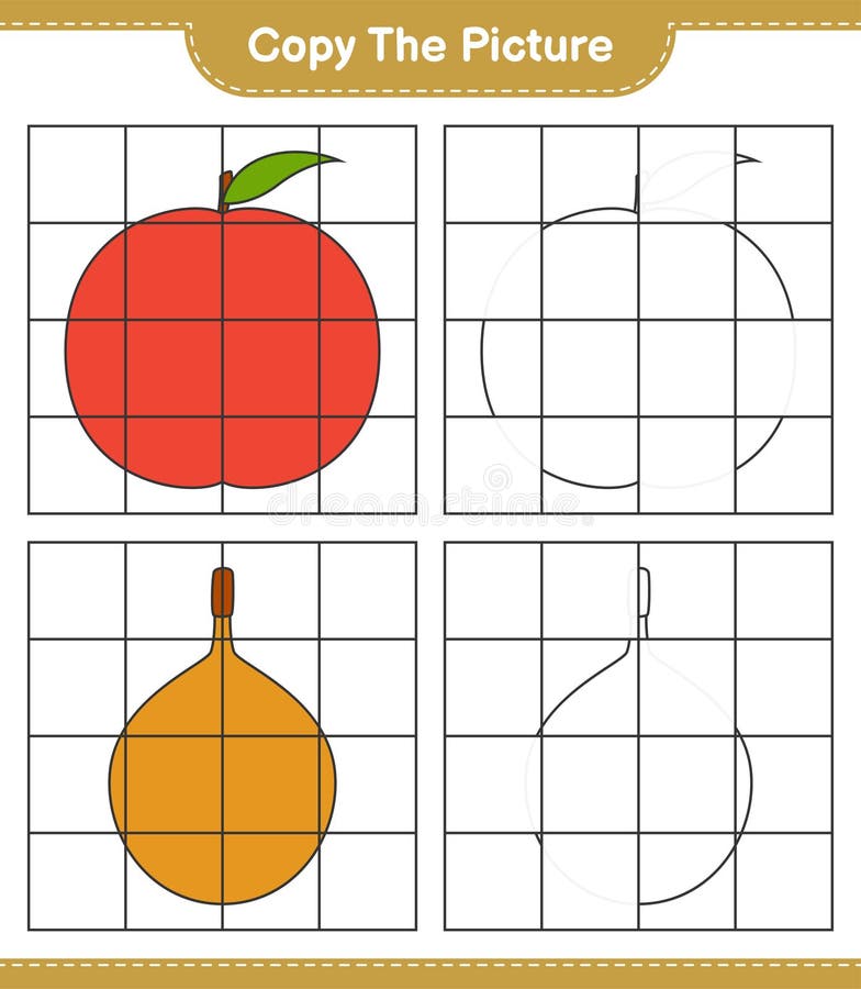 Copy the Picture, Copy the Picture of Fruits Using Grid Lines ...