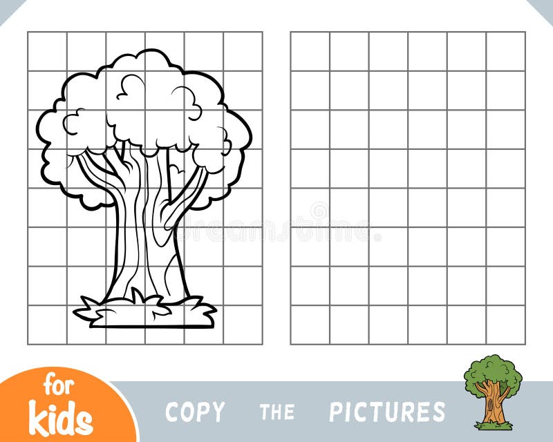 Copy the Picture, Game for Children, Oak Stock Vector - Illustration of ...