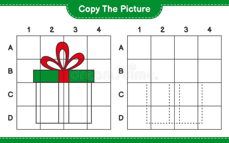 Copy the Picture, Copy the Picture of Gift Boxes Using Grid Lines ...