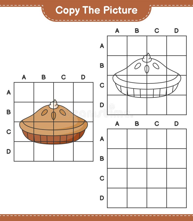 Copy the Picture, Copy the Picture of Pie Using Grid Lines. Educational ...