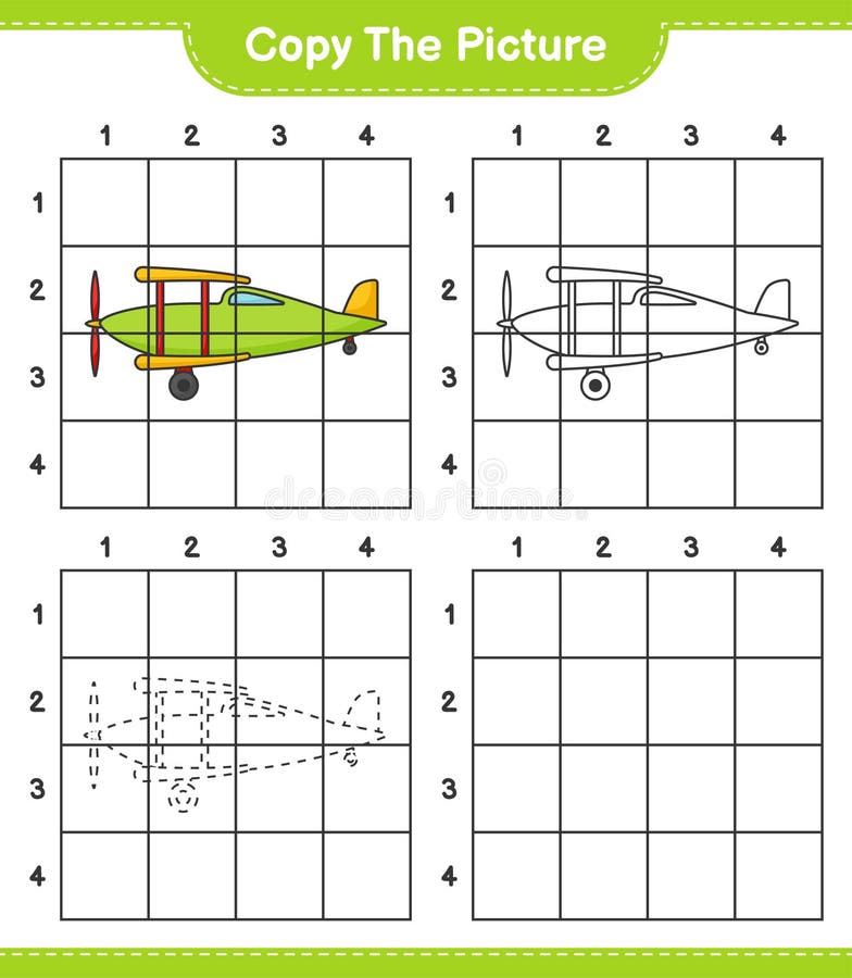Copy the Picture, Copy the Picture of Plane Using Grid Lines ...