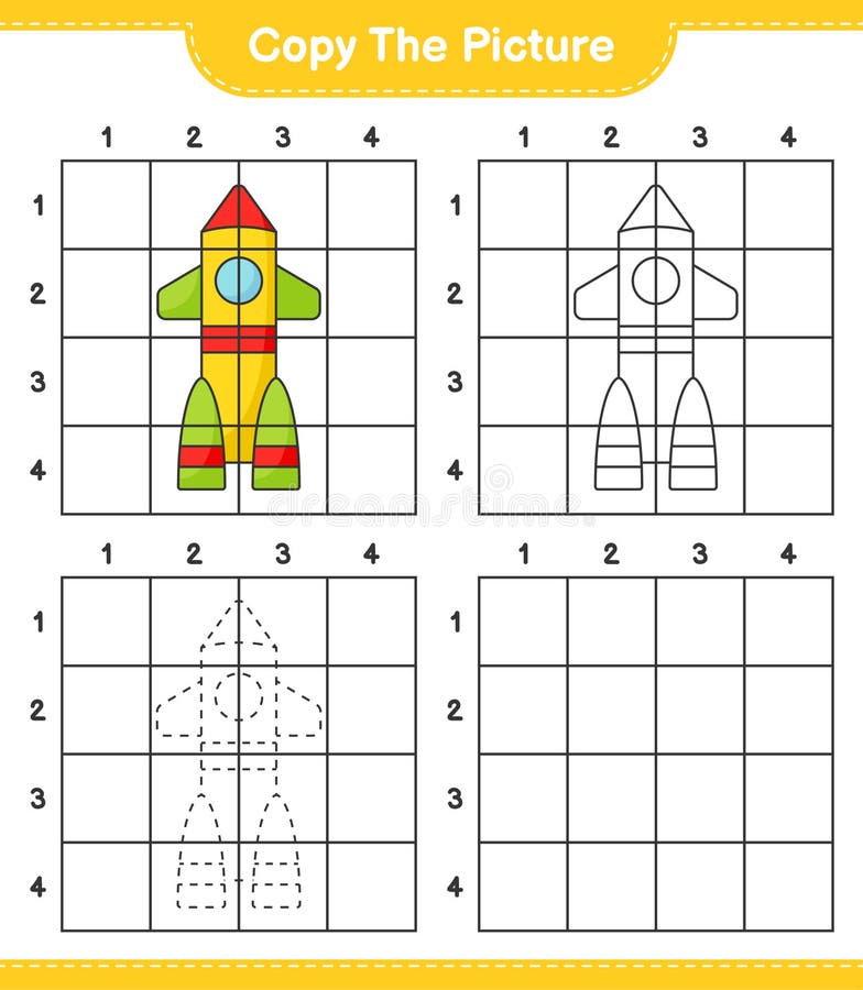 Copy the Picture, Copy the Picture of Rocket Using Grid Lines ...