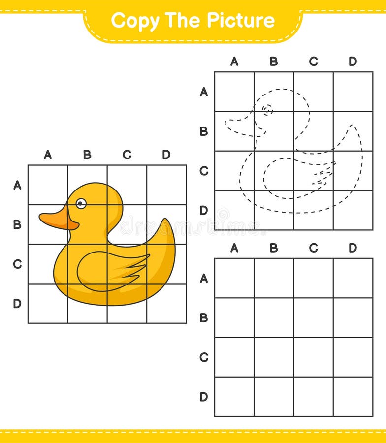 Copy the Picture, Copy the Picture of Rubber Duck Using Grid Lines ...