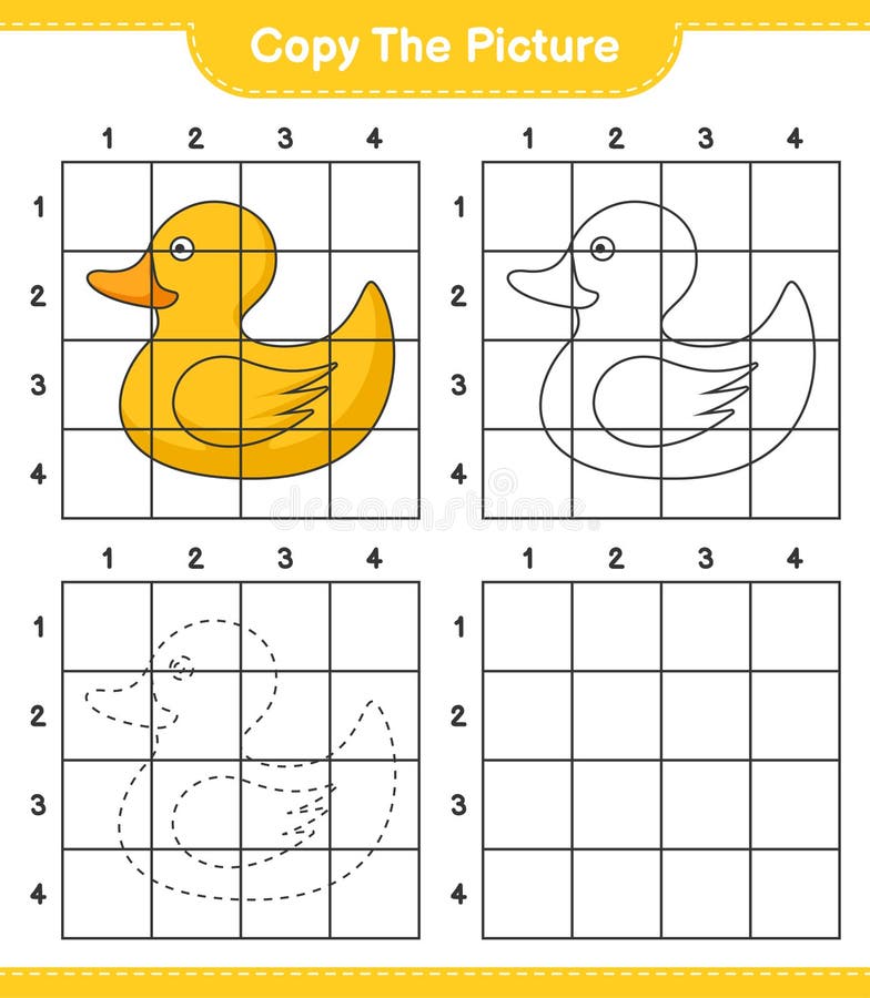 Copy the Picture, Copy the Picture of Rubber Duck Using Grid Lines ...