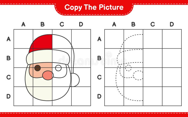 Copy the Picture, Copy the Picture of Santa Claus Using Grid Lines ...