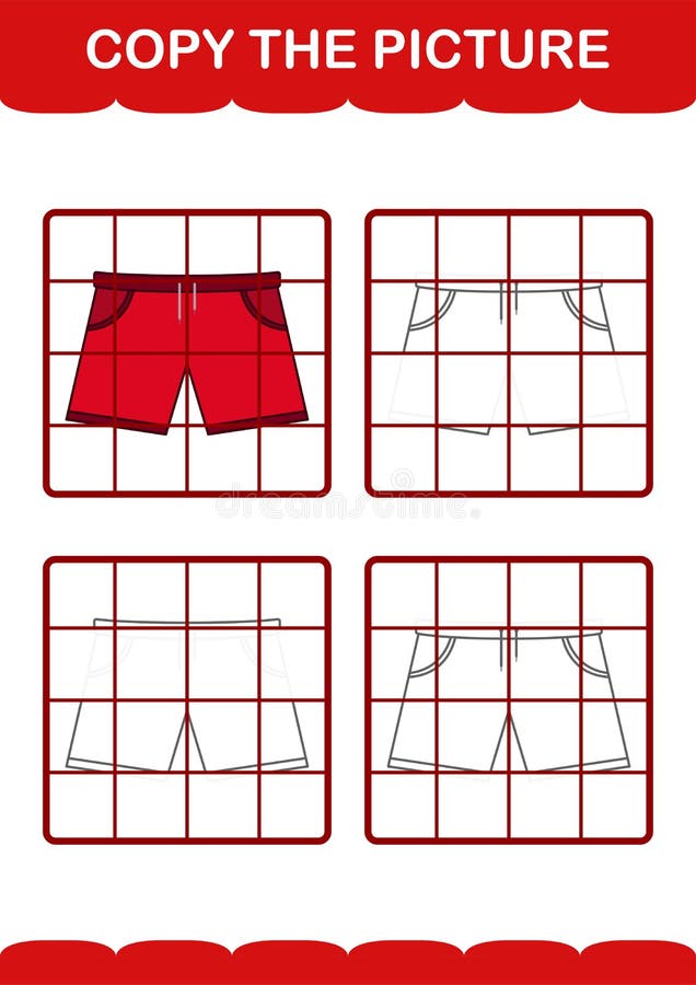 Shorts Tracing Worksheet for Kids Stock Vector - Illustration of ...