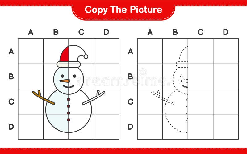 Copy the Picture, Copy the Picture of Snowman Using Grid Lines ...