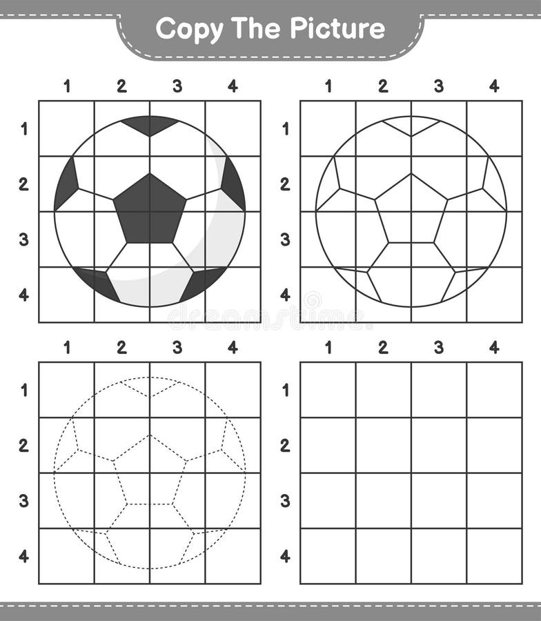 Copy the Picture, Copy the Picture of Soccer Ball Using Grid Lines ...