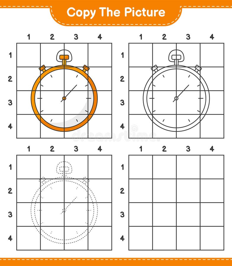 Copy the Picture, Copy the Picture of Stopwatch Using Grid Lines ...