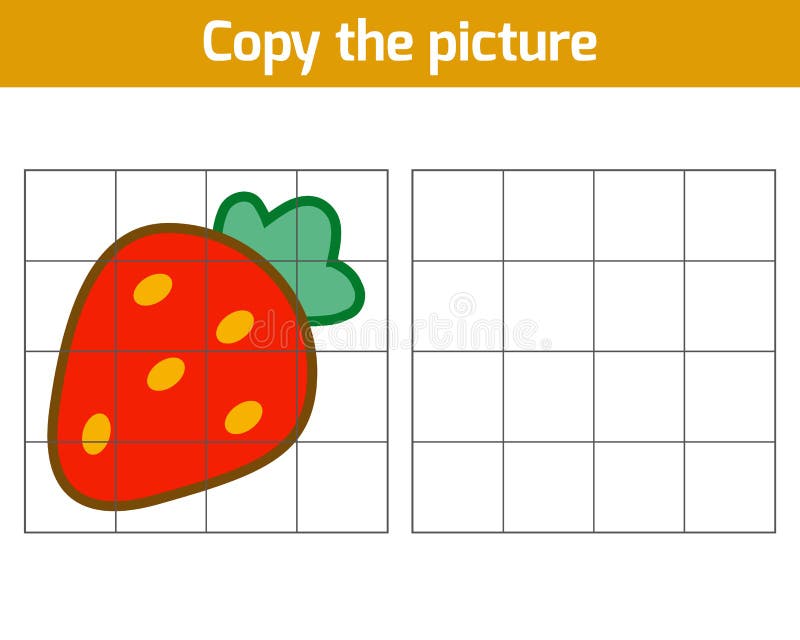 Copy the Picture, Strawberry Stock Vector - Illustration of coloring ...