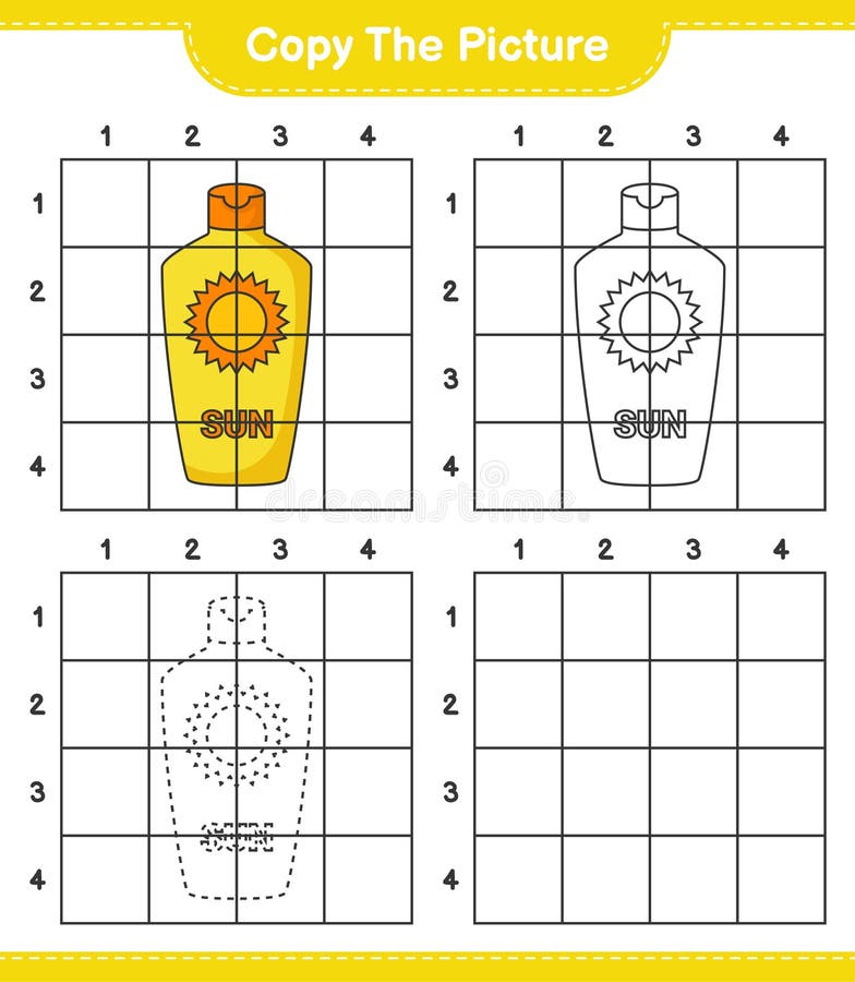 Copy the Picture, Copy the Picture of Sunscreen Using Grid Lines ...