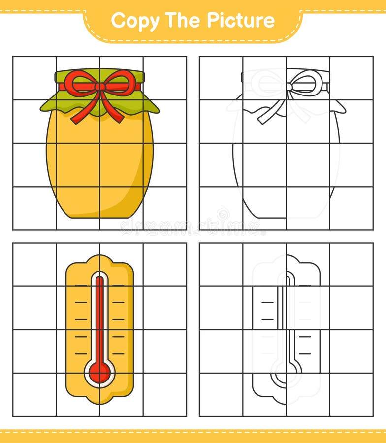 Copy the Picture, Copy the Picture of Thermometer and Jam Using Grid ...