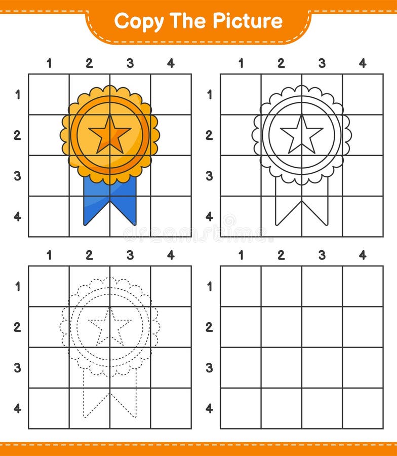 Copy the Picture, Copy the Picture of Trophy Using Grid Lines ...