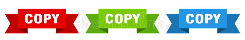 Copy Ribbon. Copy Isolated Paper Sign. Banner Stock Vector ...