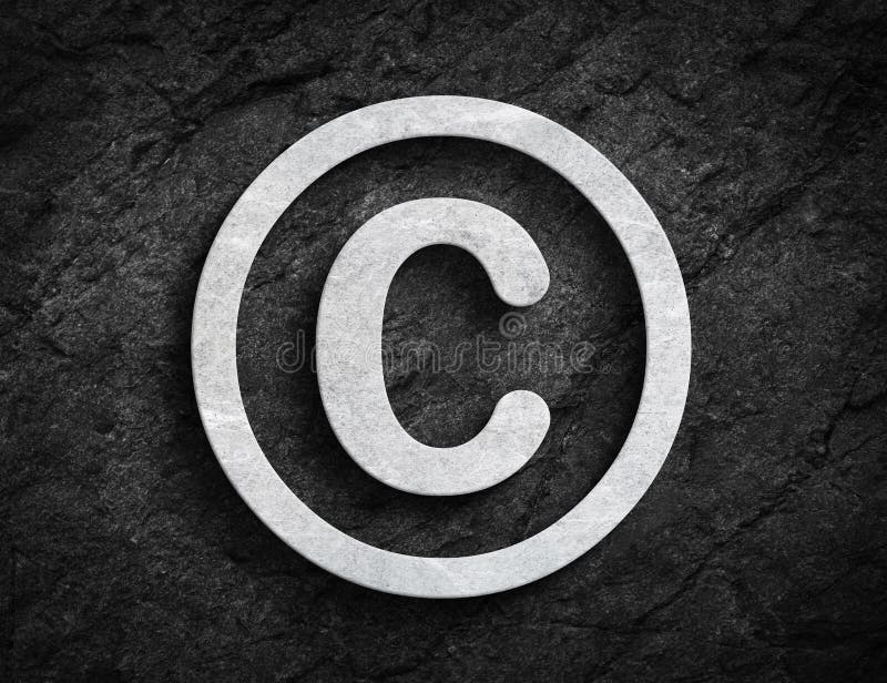 Copy Right C Symbol Stone Wall Background Stock Illustration ...