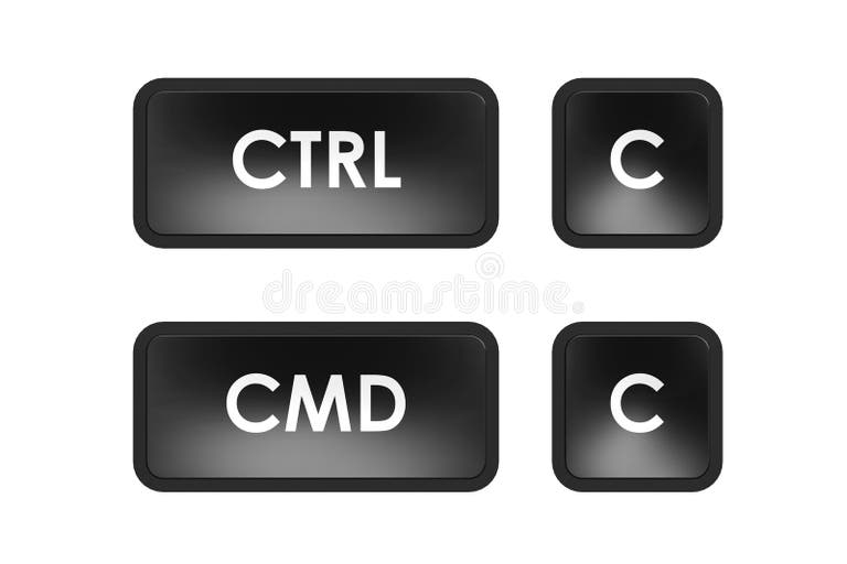 Copy Shortcut with Control and Command C Stock Illustration ...