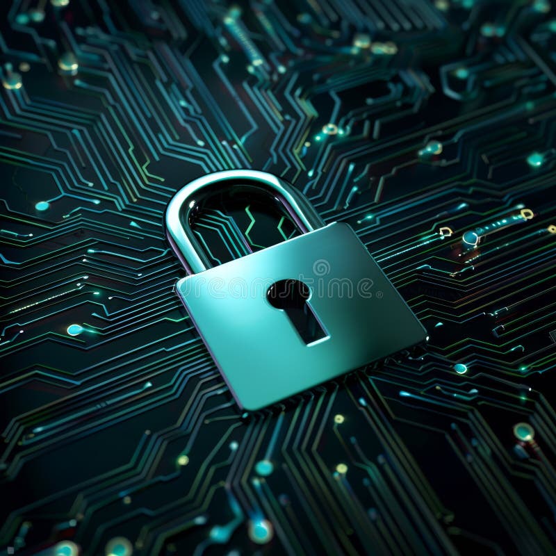 Copy Space for Adding Digital Security Text. Stock Illustration ...