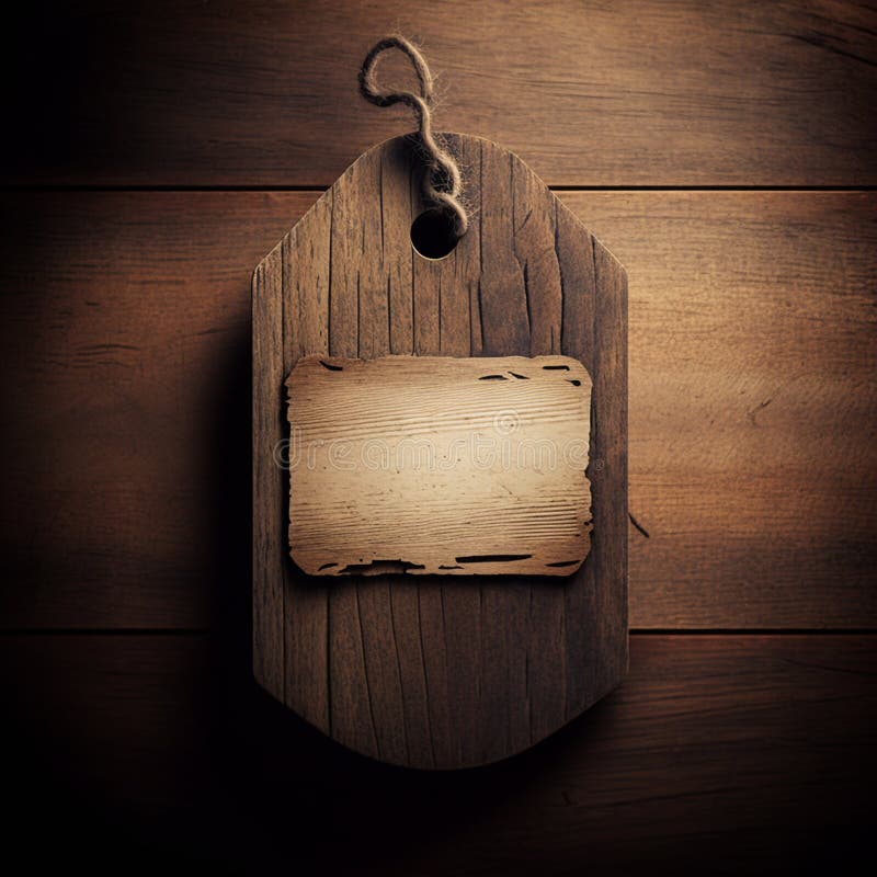 Copy Space Available on Empty Wooden Tag. Generative AI Stock ...