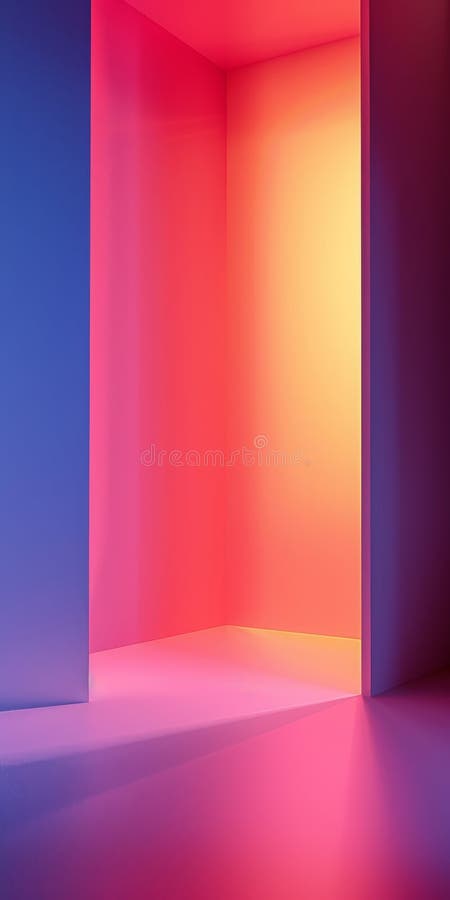 Vibrant Abstract Interior with Colorful Gradient Lighting in a Modern ...