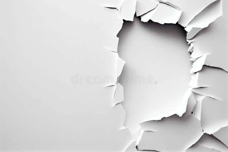 Copy Space and a Crack in the Wall, White Paint Peeling Off on the Side ...