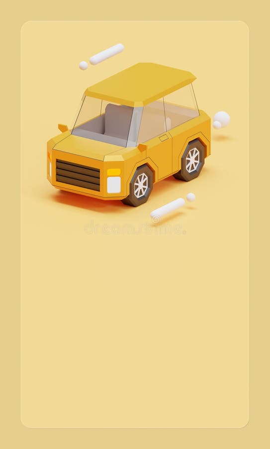 Copy Space with Hatchback Car 3D Rendering Illustration Stock ...