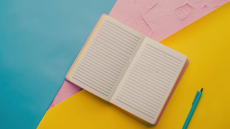 A Copy Space Image of an Empty Notebook Photographed from a Top Down ...