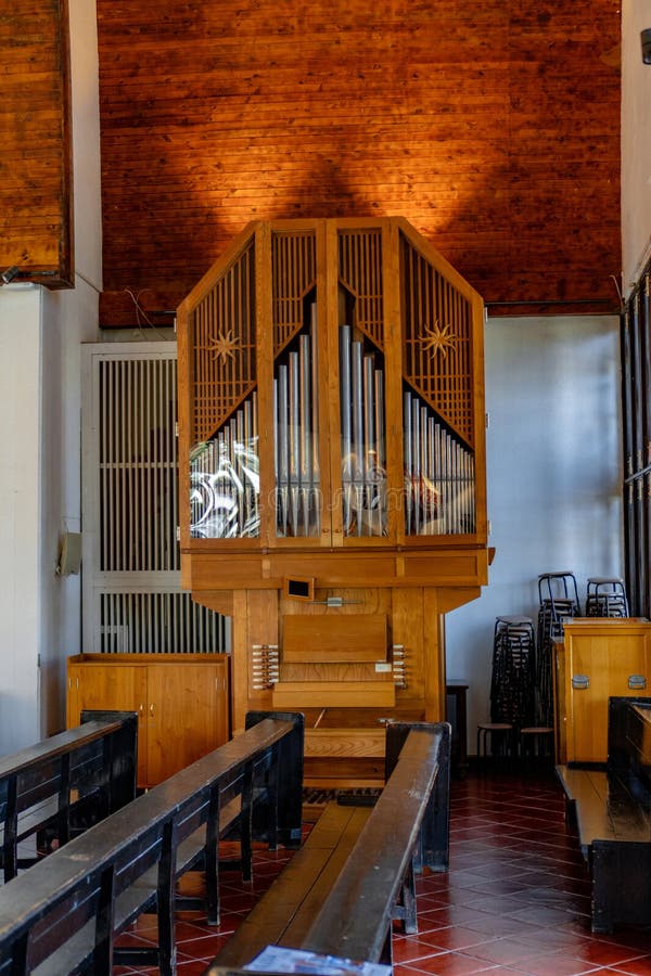 Copy Space Image of a Portion of a Pipe Organ in a Catholic Cathedral ...