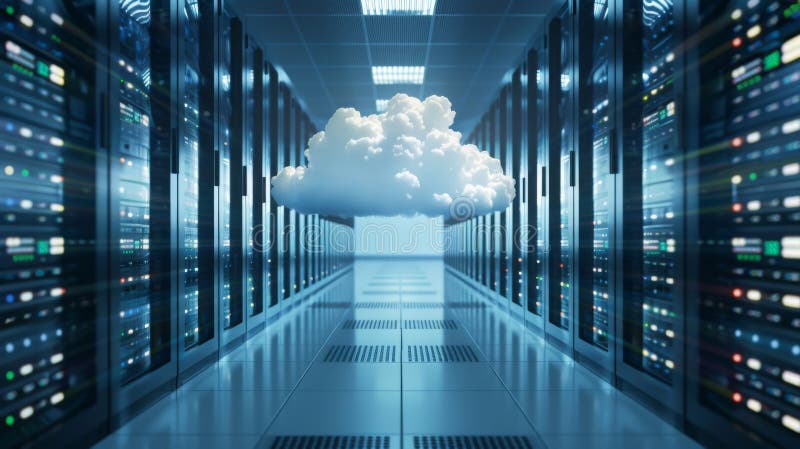 Copy Space Integrated into Cloud Server Graphic Stock Illustration ...